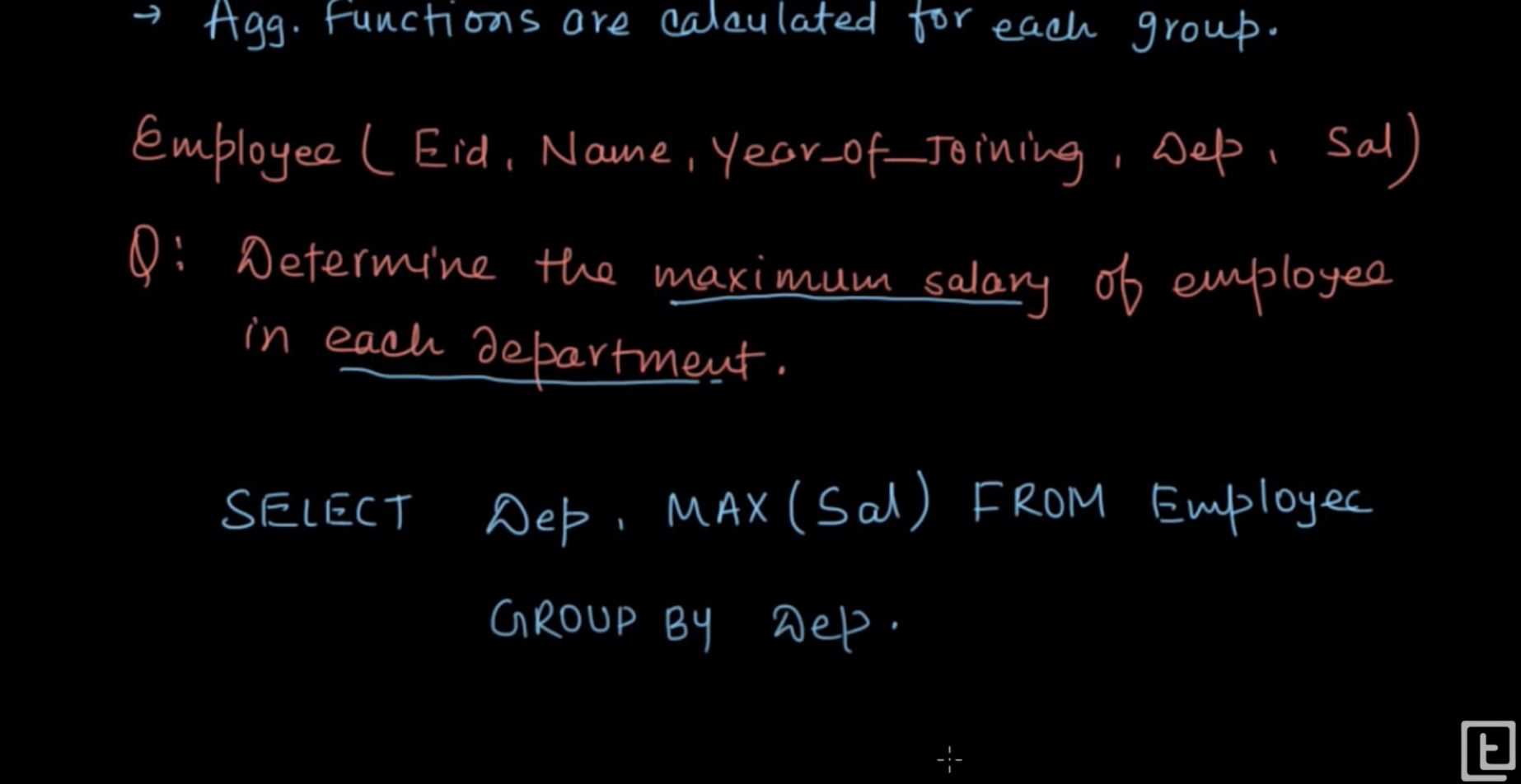 TIL # 111 : [SQL] Aggregate Functions